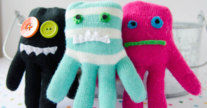 Príšerky z rukavíc | Handmade hračky pre deti vyrobené zo starých rukavíc