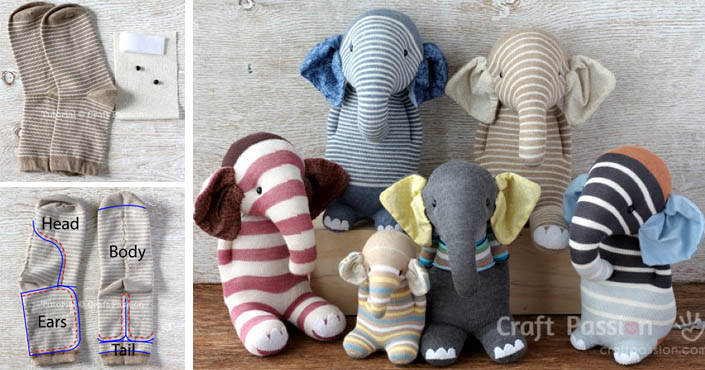 Ponožkový slon | DIY nápad na handmade hračku - sloníka z ponožiek