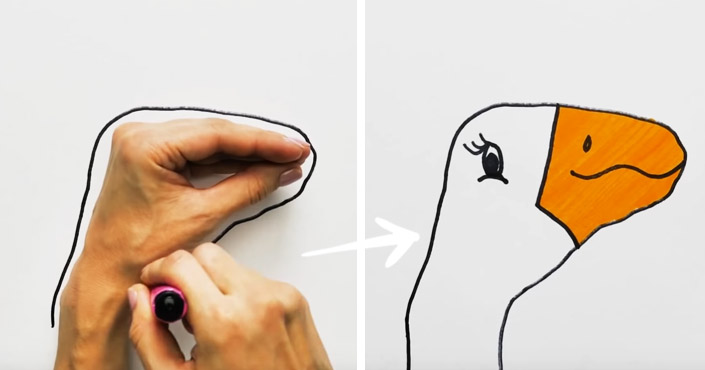 Kreslenie zvieratiek podľa ruky | Učíme deti ako kresliť obkresľovaním rúk