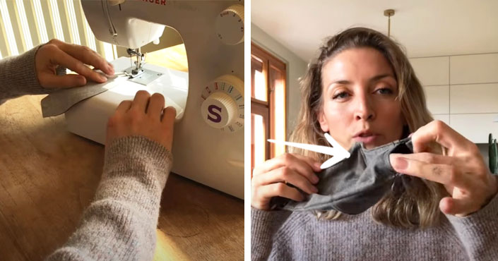 Rúško s vreckom na filter | Návod so šijacím strojom i ručne bez stroja